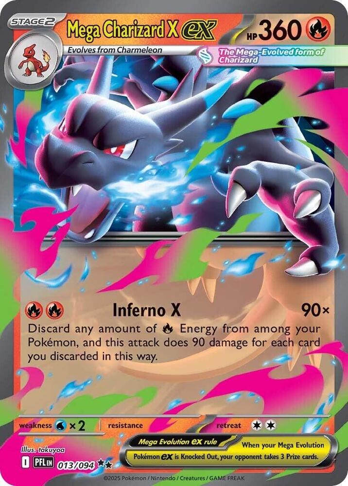 Pokemon TCG! Mega Charizard X ex - 013/094 - ME02: Phantasmal Flames ...